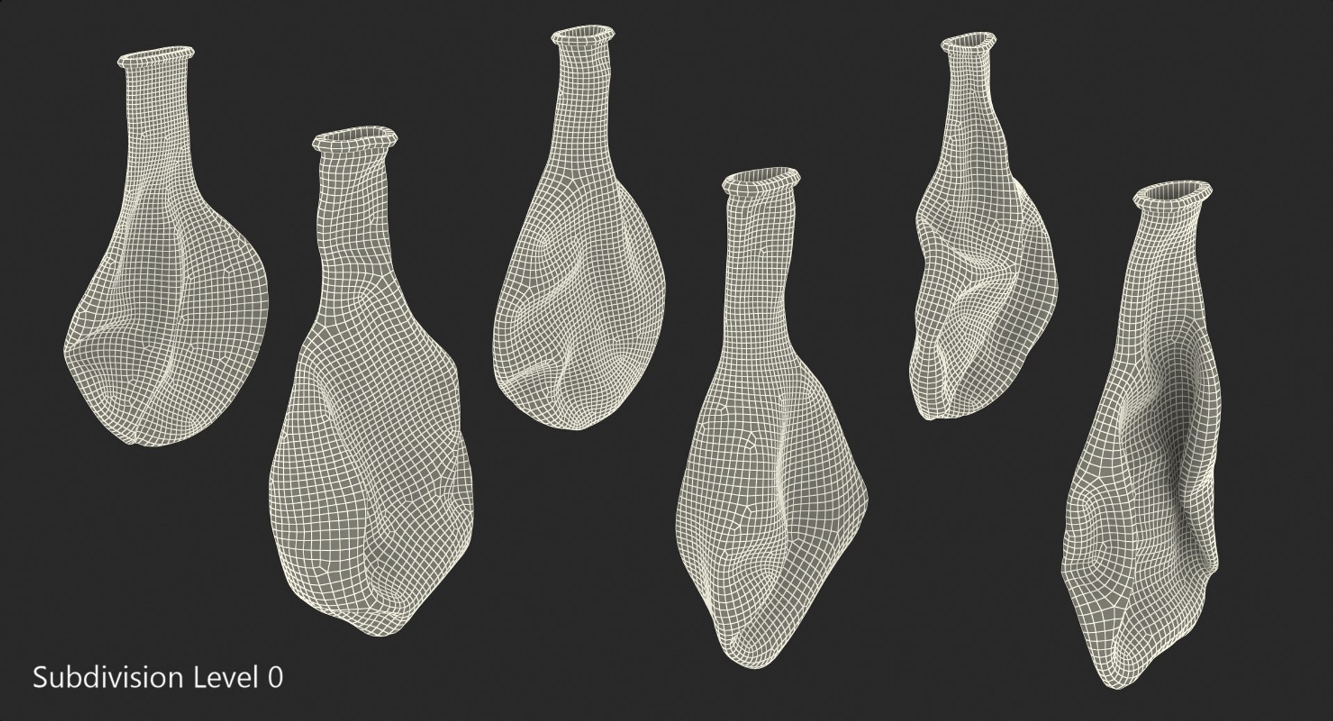 Flat Balloons Different Colors 3D Model - TurboSquid 1328433