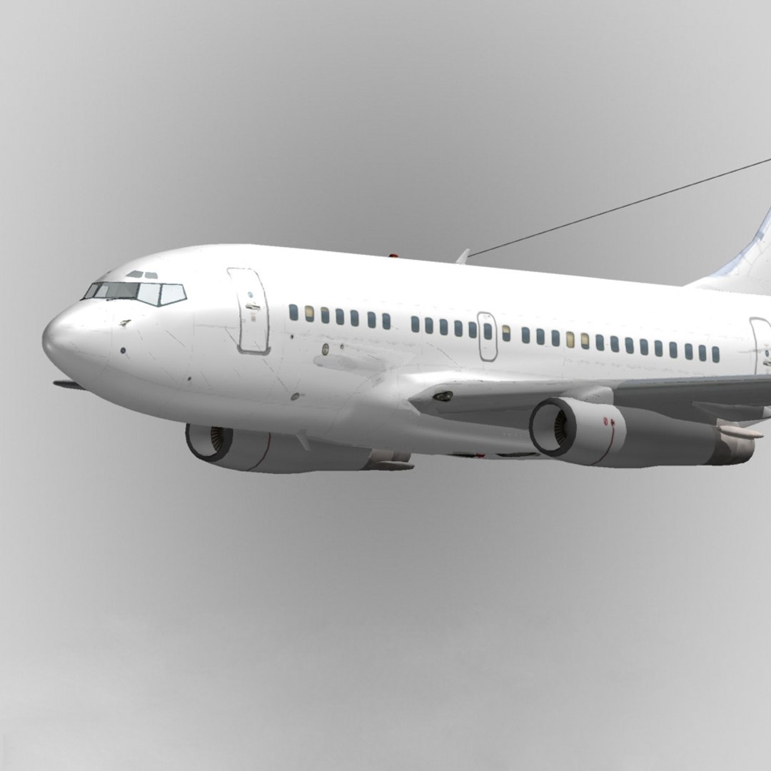 3d B737-200 Generic White