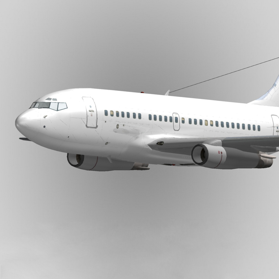 3d b737-200 generic white