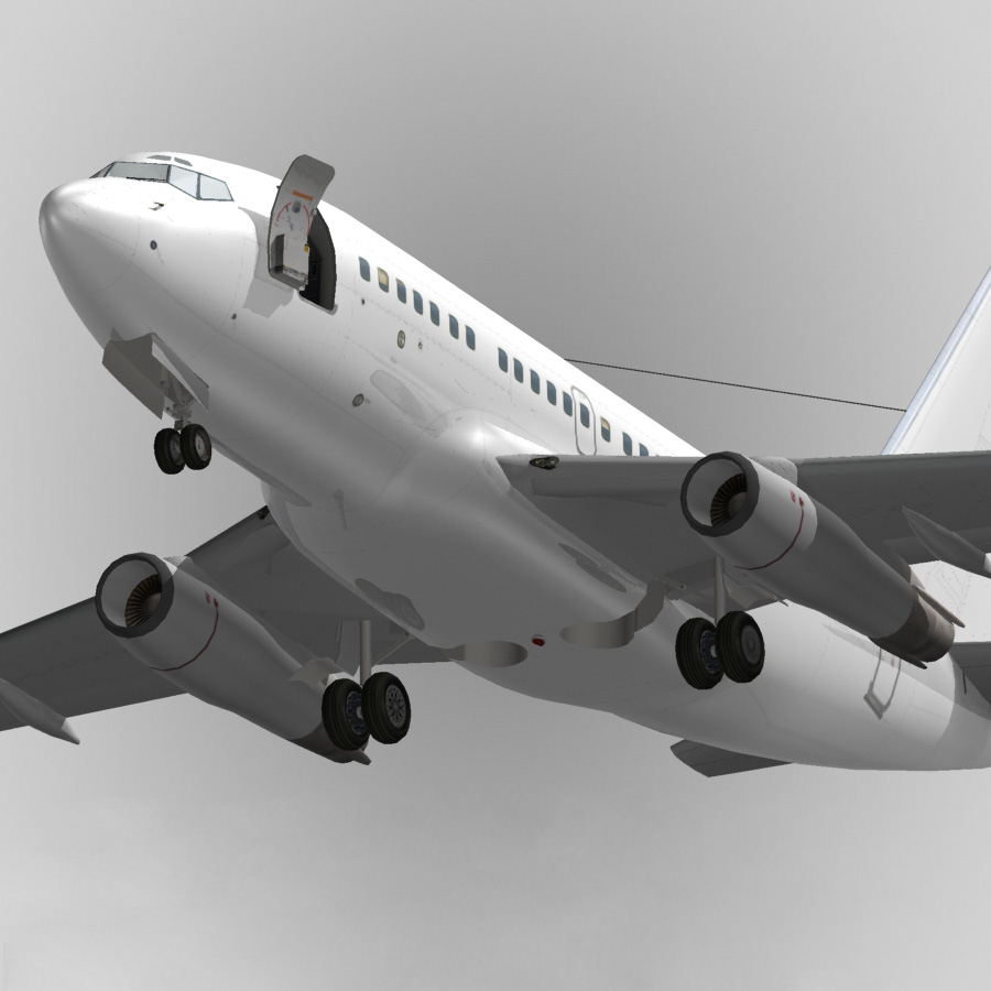 3d b737-200 generic white