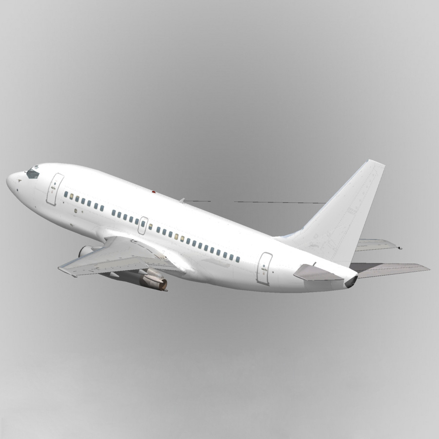 3d b737-200 generic white