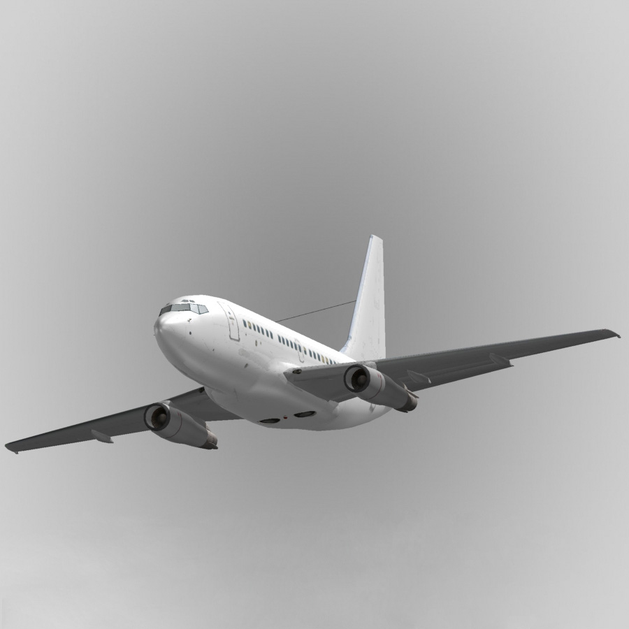 3d b737-200 generic white