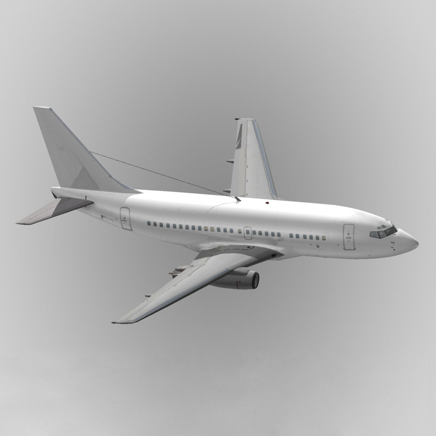 3d b737-200 generic white