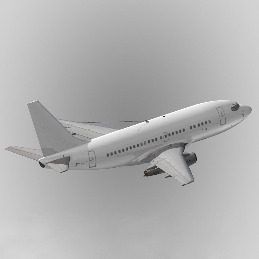 3d b737-200 generic white