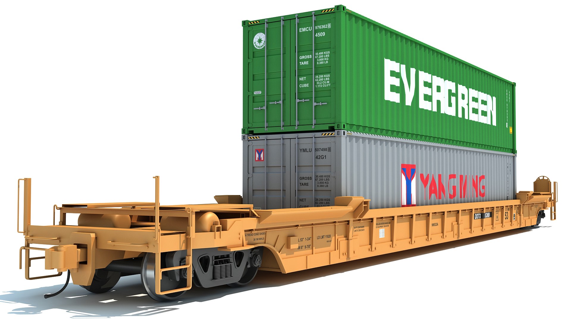 3D Railroad Car Containers - TurboSquid 1608600