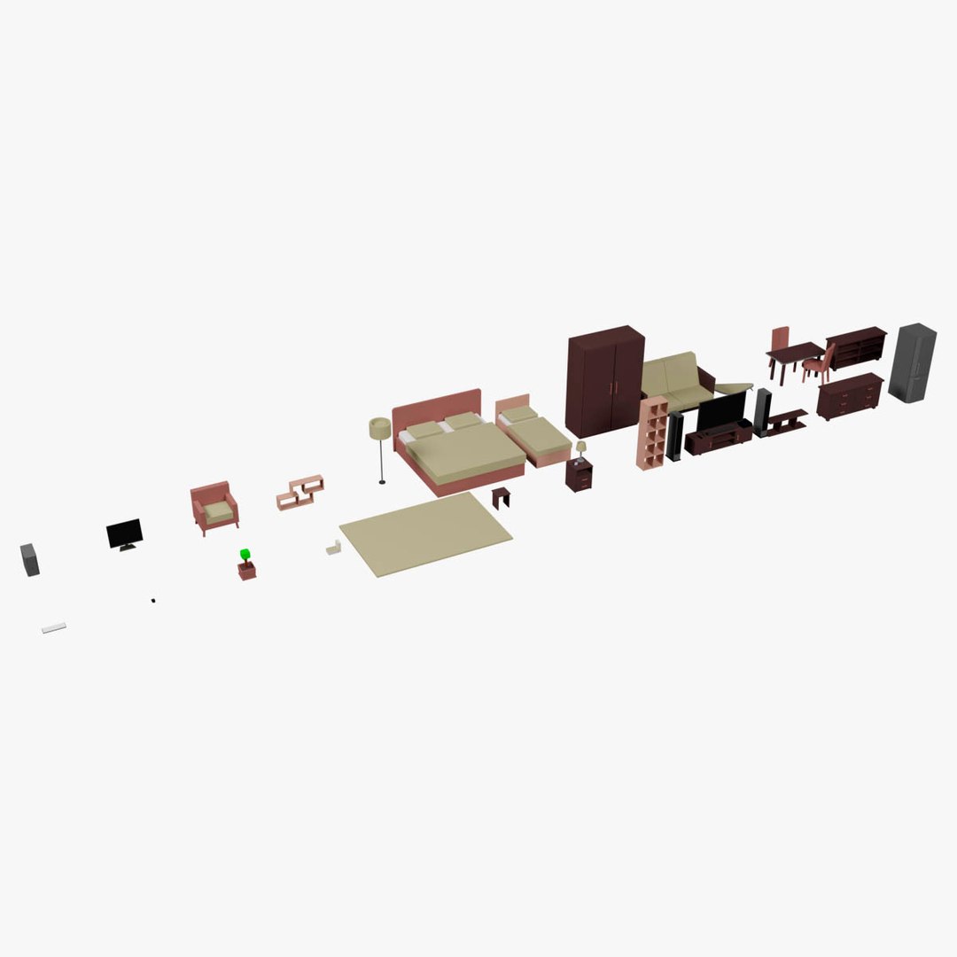 3D Collection Of Low-poly Furniture - TurboSquid 1756906