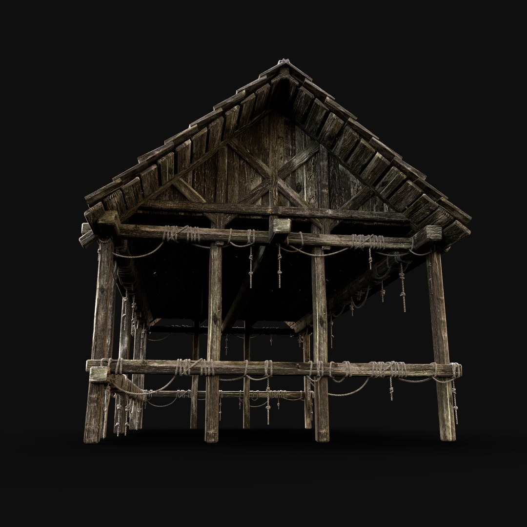 WOODEN ROOFING ANIMAL SHELTER FARM BARN STABLE SHED ROOF AAA 3D ...