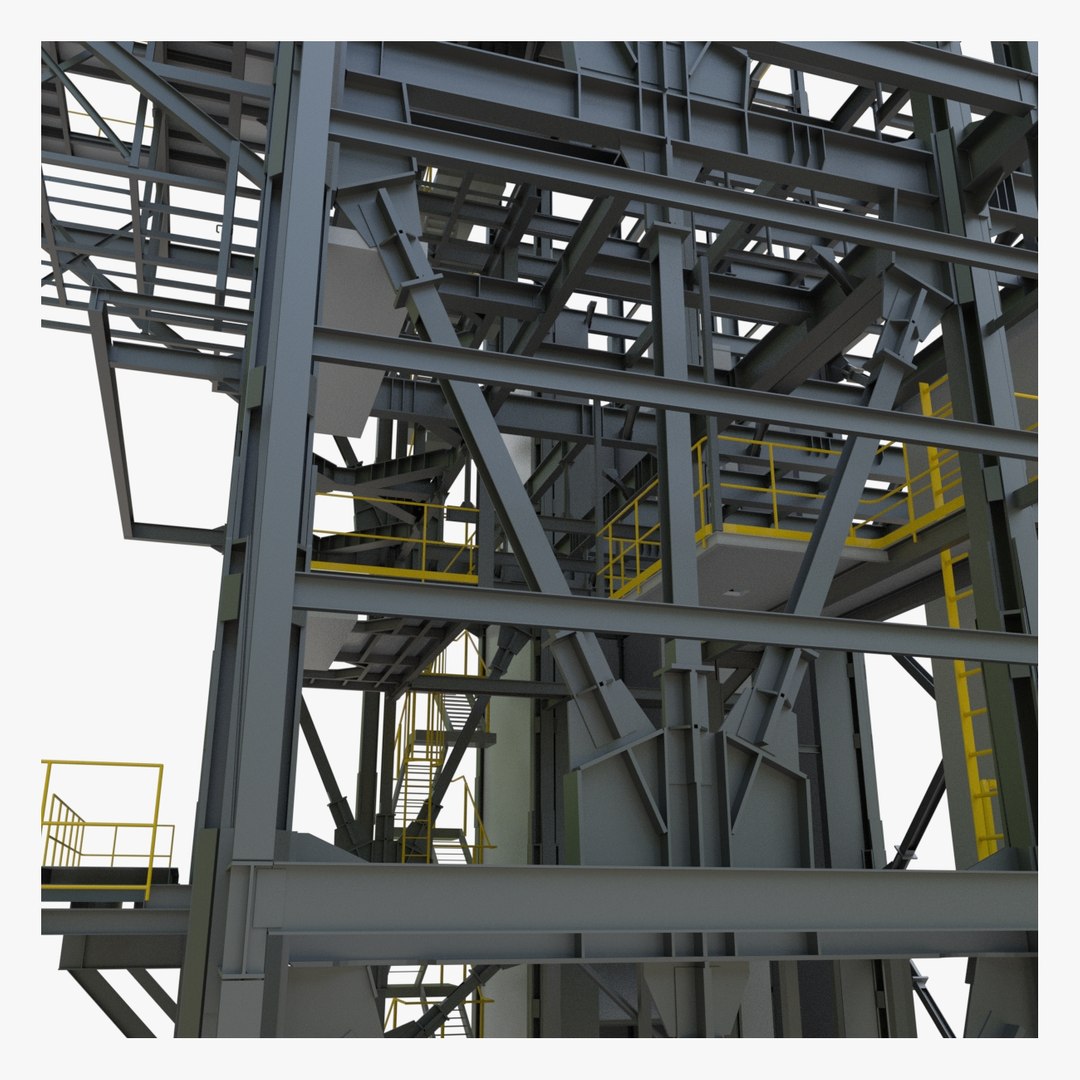 3d Obj Modular Steel Construction Building