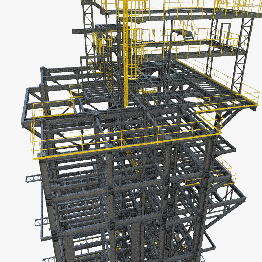 3d obj modular steel construction building