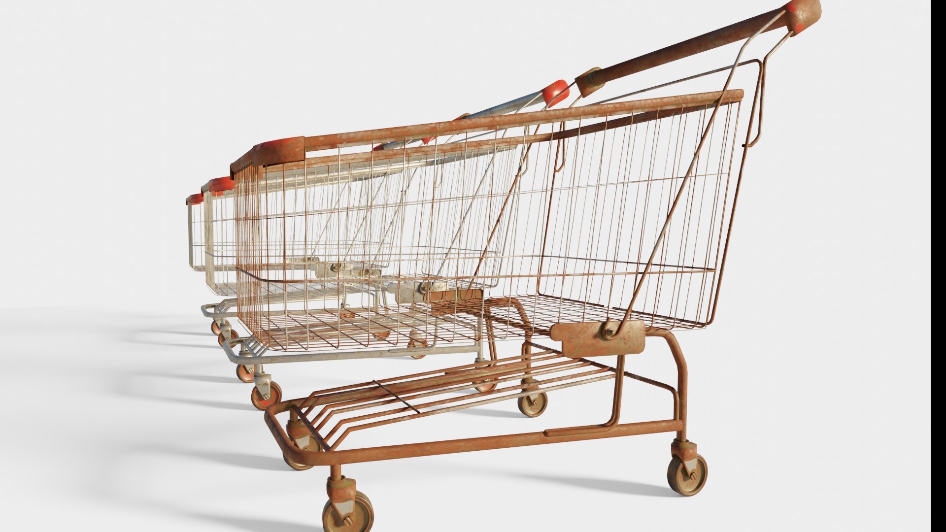 3D Shopping Cart With 4k Pbr Textures Clean Dirty And Rusty ...