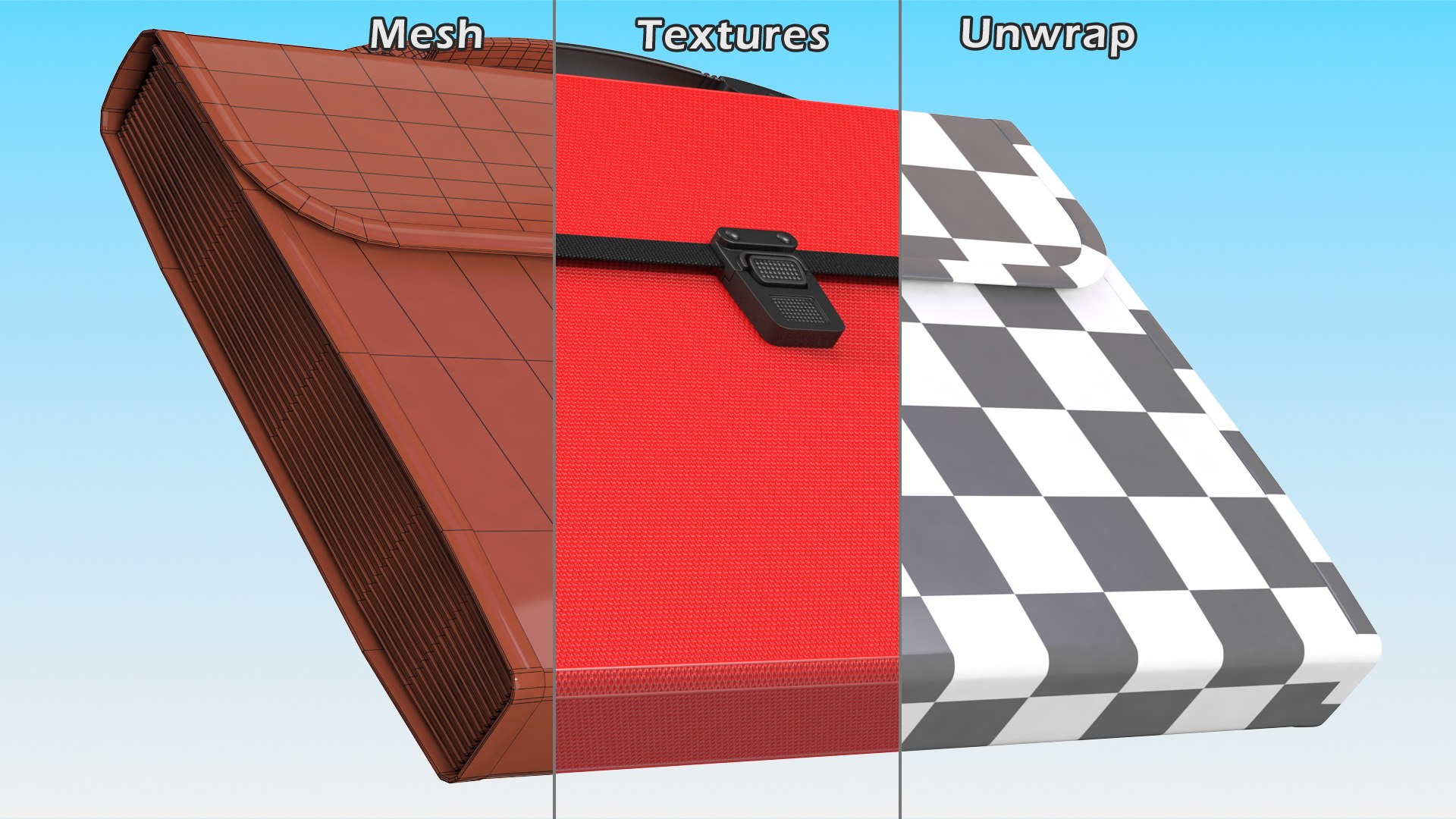 Expanding File Folder with Handle Red 3D model - TurboSquid 1992414