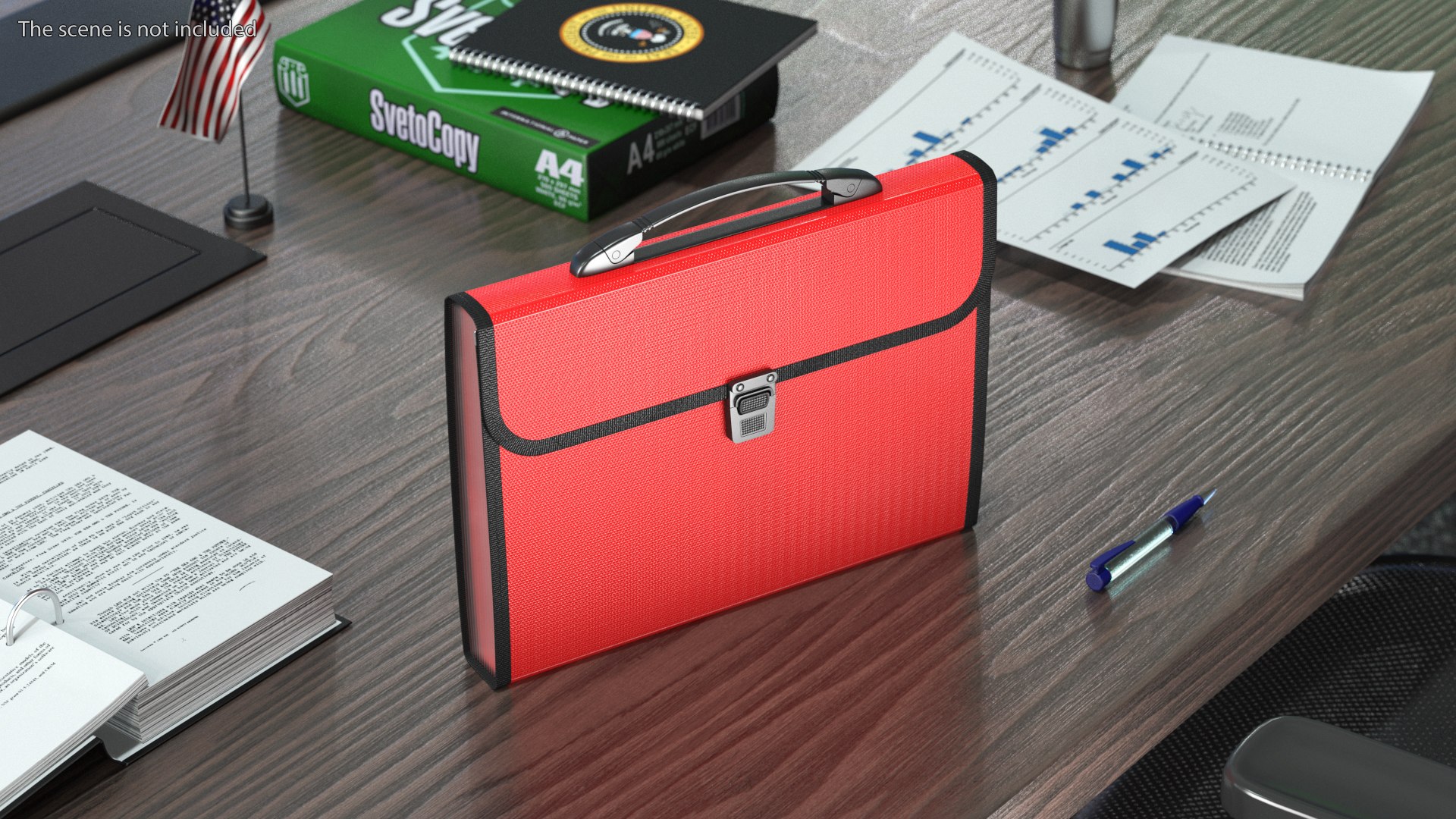 Expanding File Folder With Handle Red 3D Model - TurboSquid 1992414