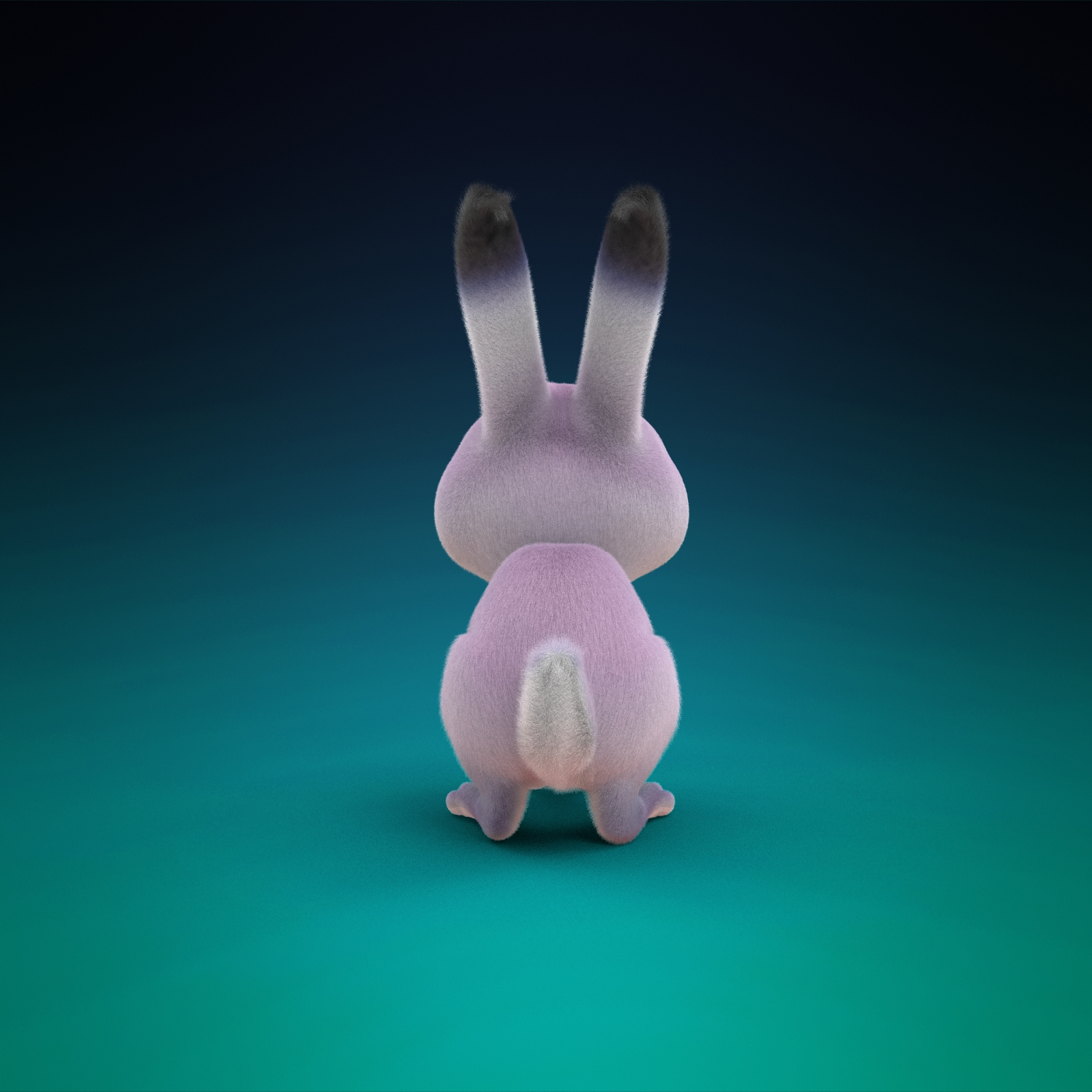 3d max cute cartoon rabbit fur