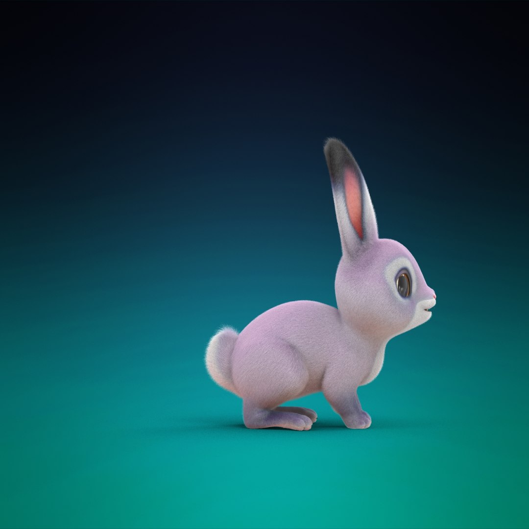 3d Max Cute Cartoon Rabbit Fur