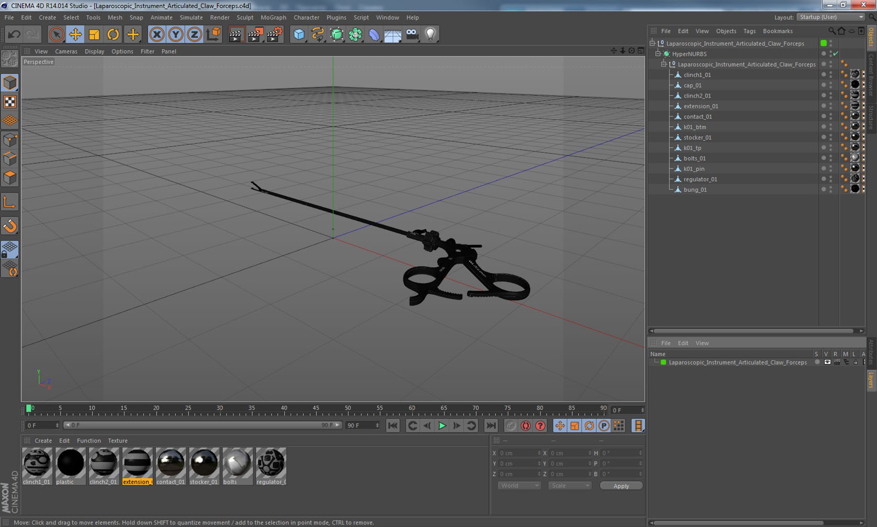 Laparoscopic Instrument Articulated Claw Model - TurboSquid 1264996