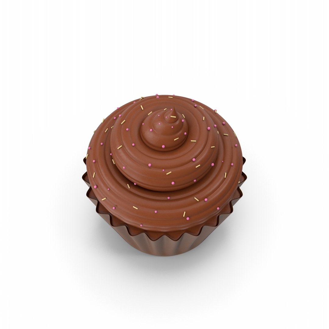 Chocolate Muffin Cupcake 3D Model - TurboSquid 2028051