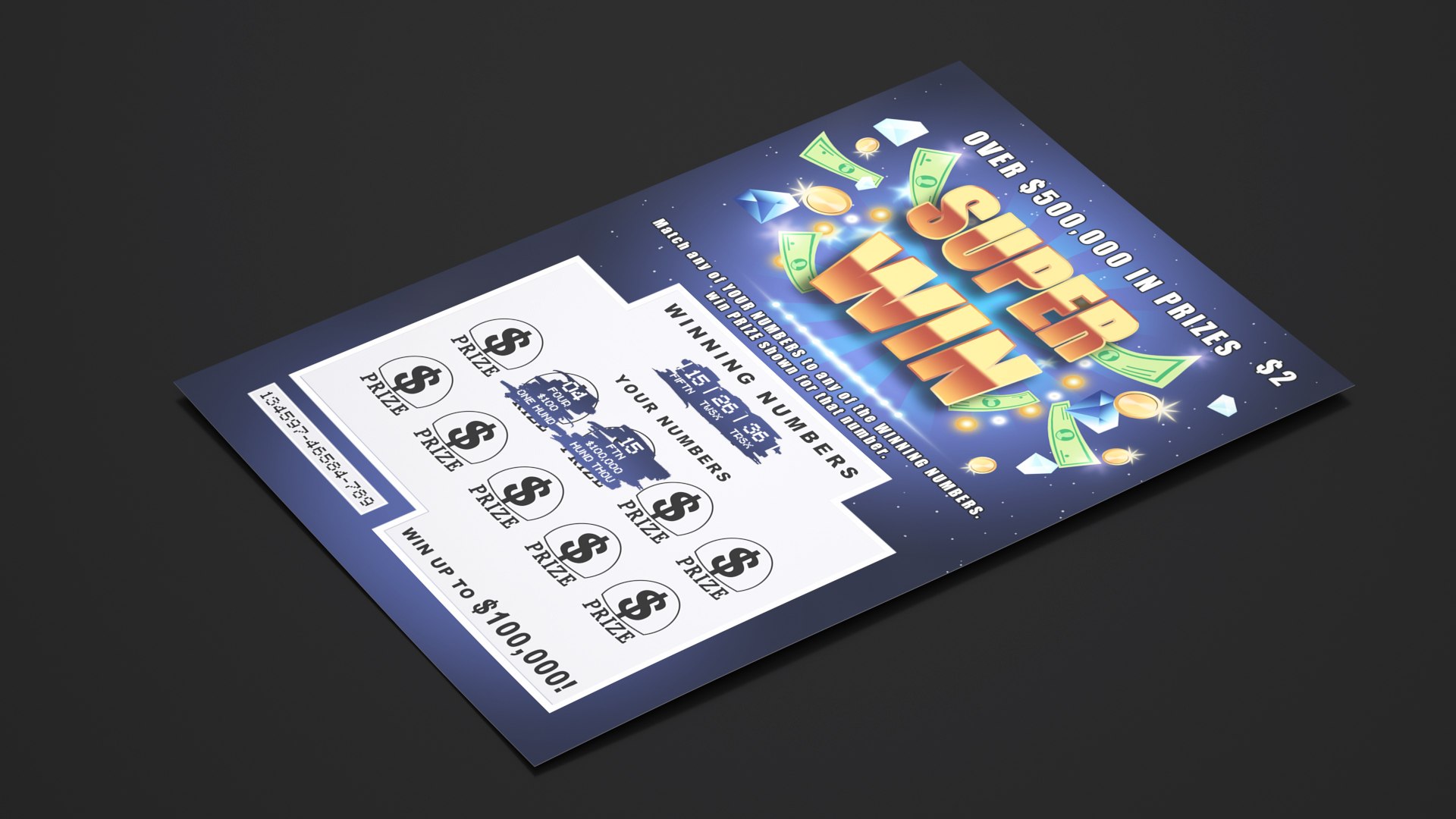 3D Model Super Win Lottery Ticket With Erased Scratchcard - TurboSquid ...