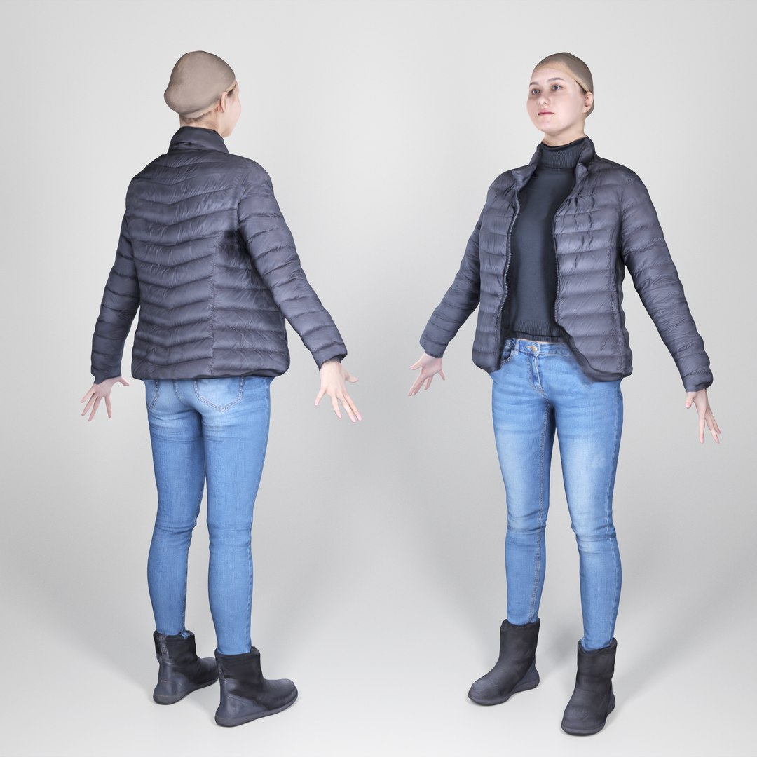 Young Woman A-pose Character Model - TurboSquid 1546839