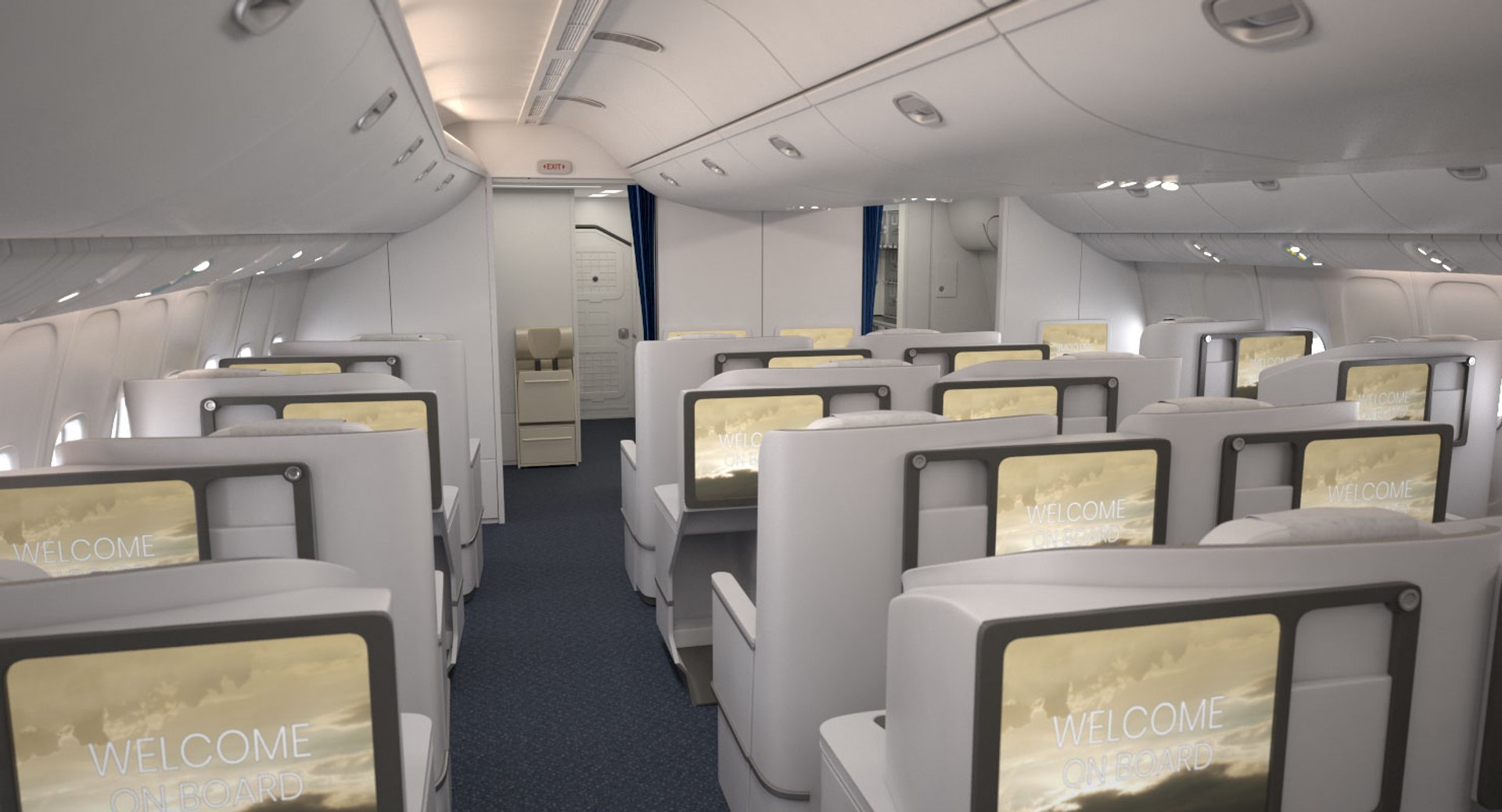Boeing 777 Cabin 3D Model - TurboSquid 1353948