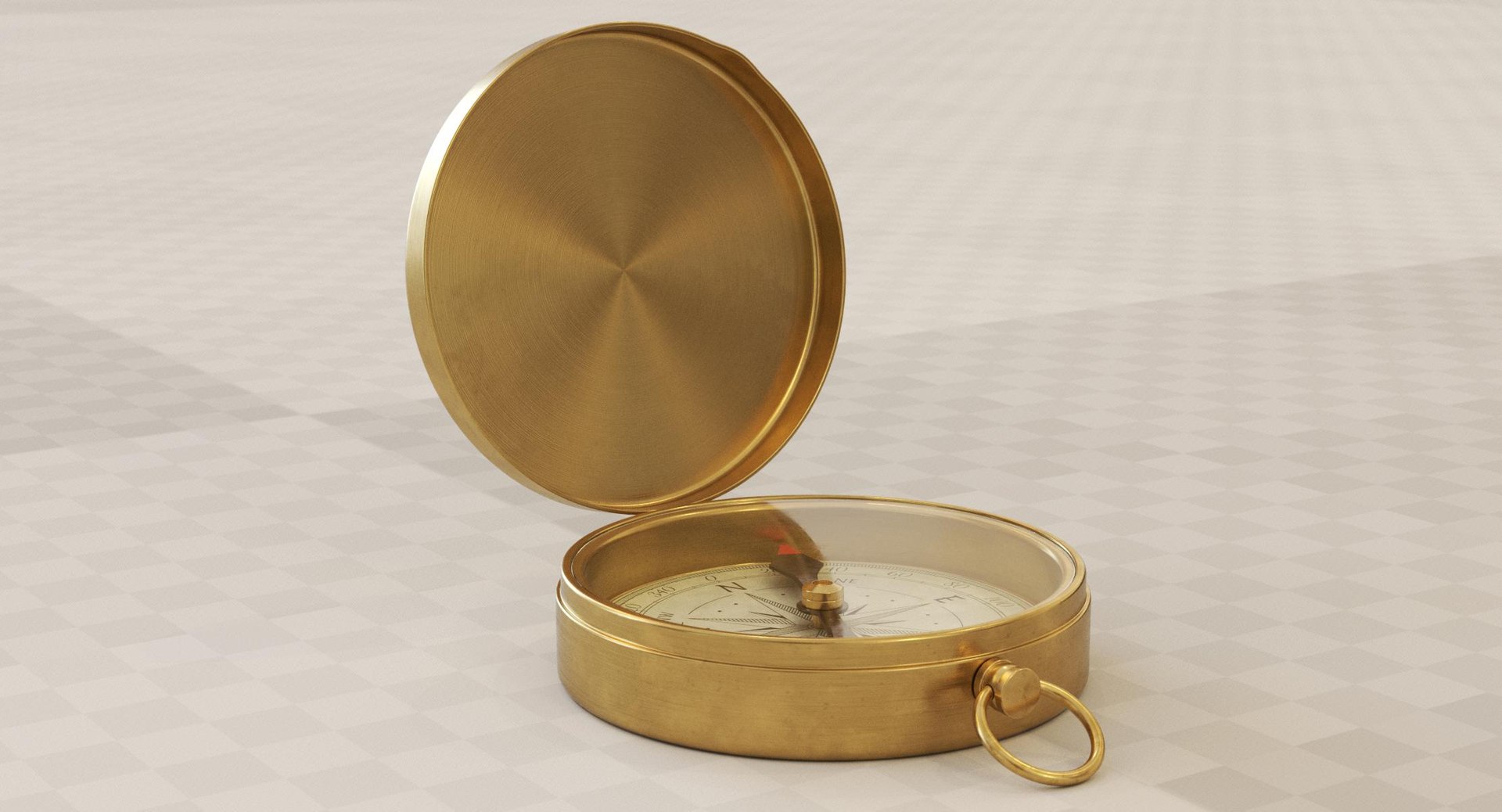 3D Retro Compass Model - TurboSquid 1349164