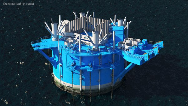 Montagem da Plataforma de Petróleo em Águas Profundas Modelo 3D ...