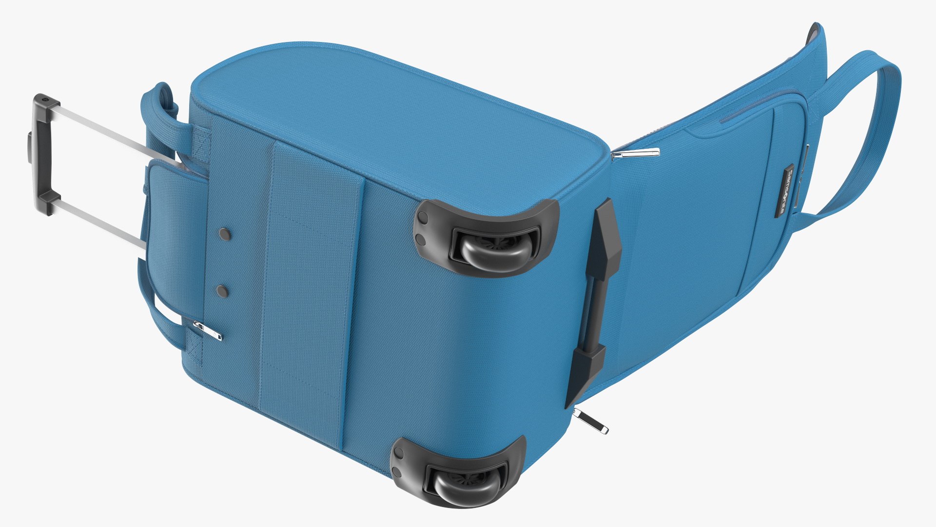 Open Softshell Luggage Samsonite Blue 3D model - TurboSquid 2086162
