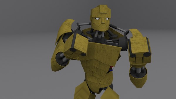 ROBOT YELLOW FIGHTER IK RIGGED LOWPOLY GRIDLOCK 3D model - TurboSquid ...