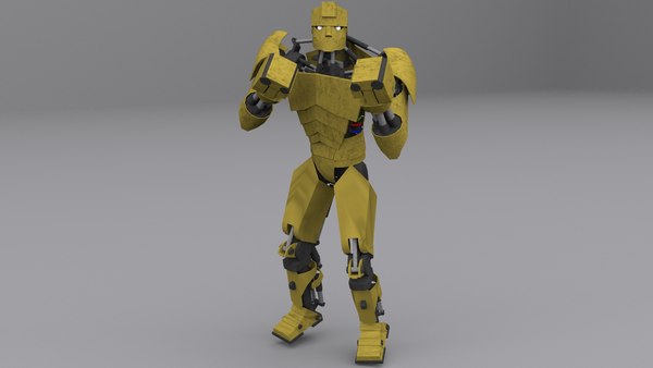 ROBOT YELLOW FIGHTER IK RIGGED LOWPOLY GRIDLOCK 3D model - TurboSquid ...