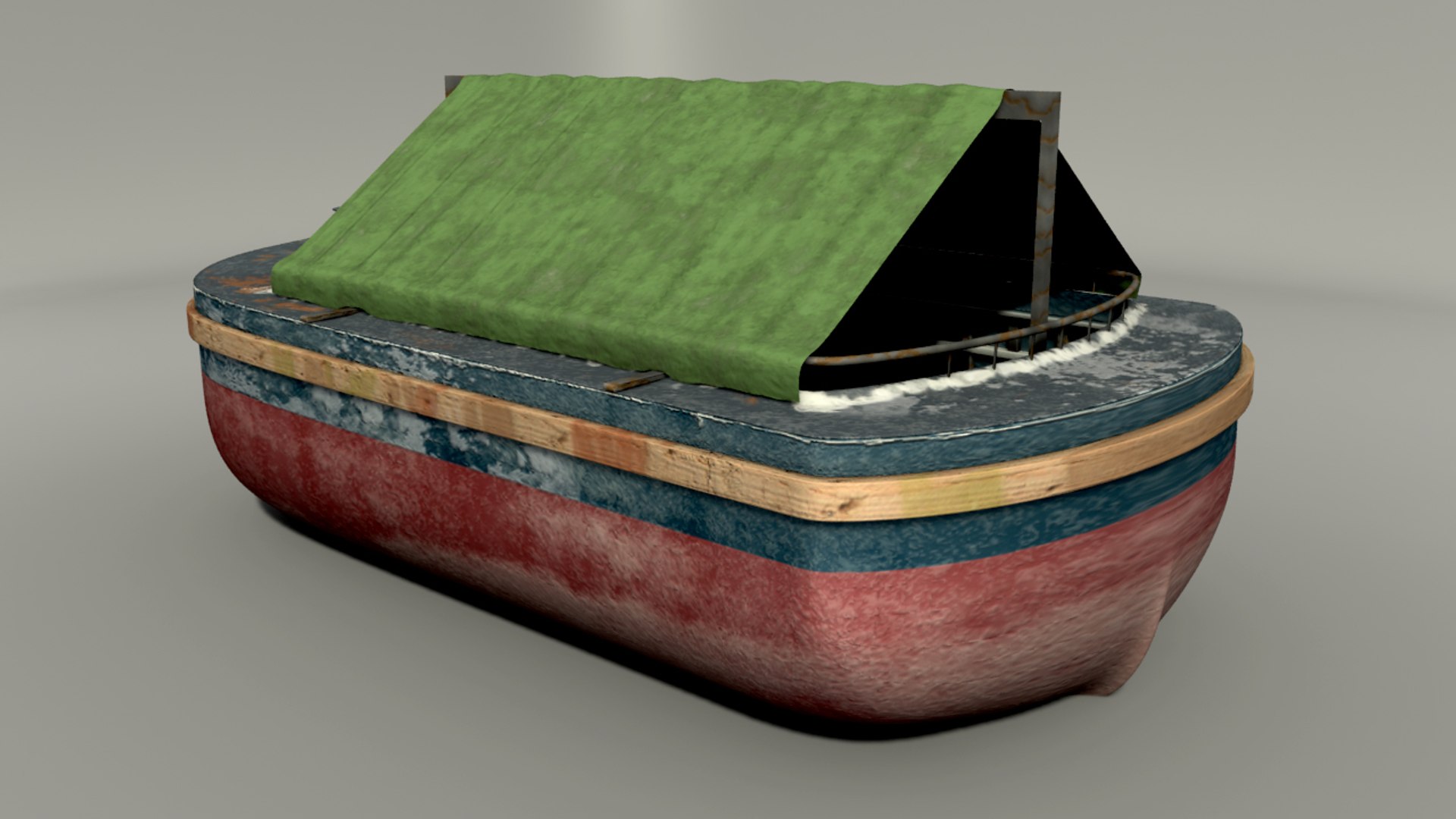 3d Old Barge Model