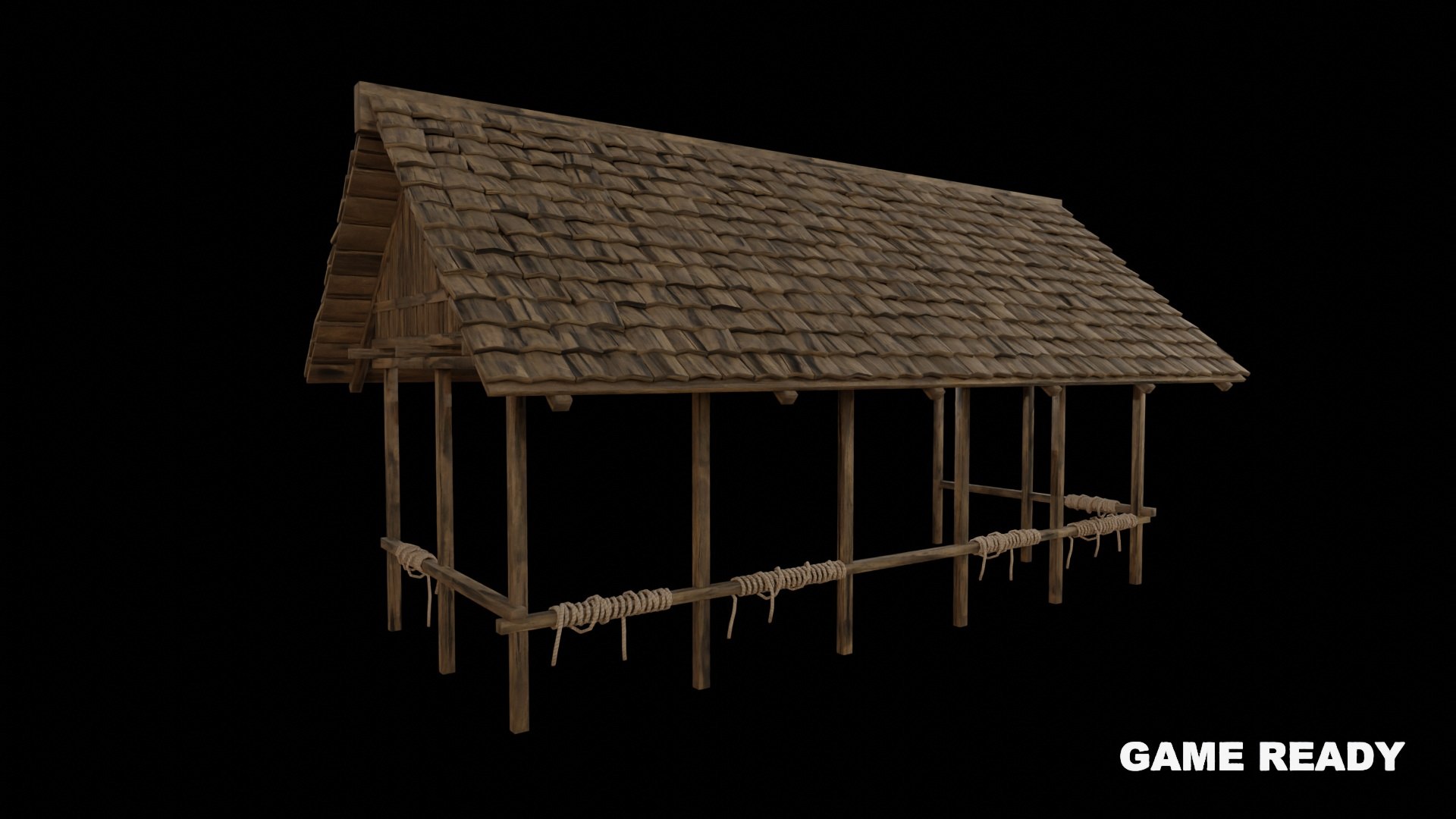 Old Wooden Medieval Building Sheds 3D model - TurboSquid 2107417