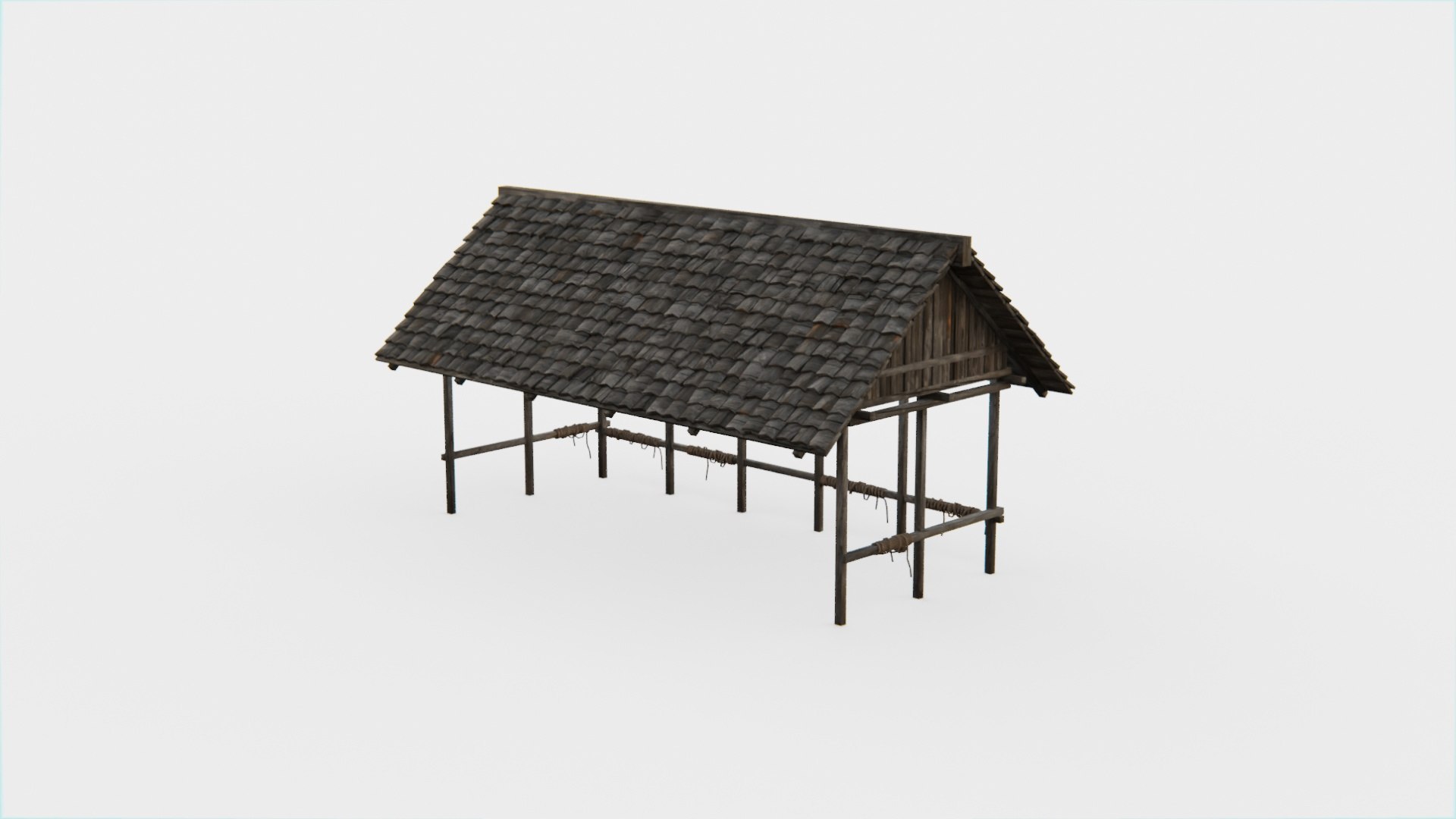Old Wooden Medieval Building Sheds 3D Model - TurboSquid 2107417
