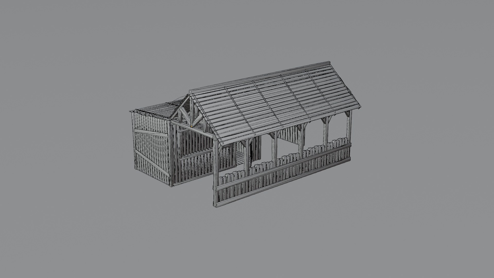 Old Wooden Medieval Building Sheds 3D Model - TurboSquid 2107417