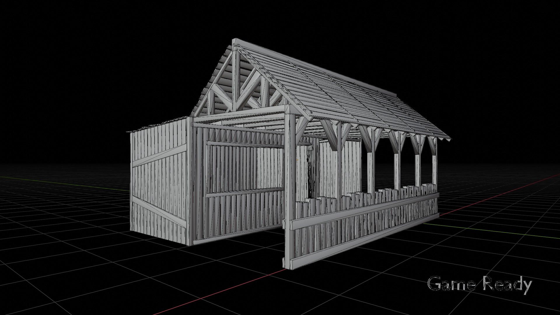 Old Wooden Medieval Building Sheds 3D model - TurboSquid 2107417