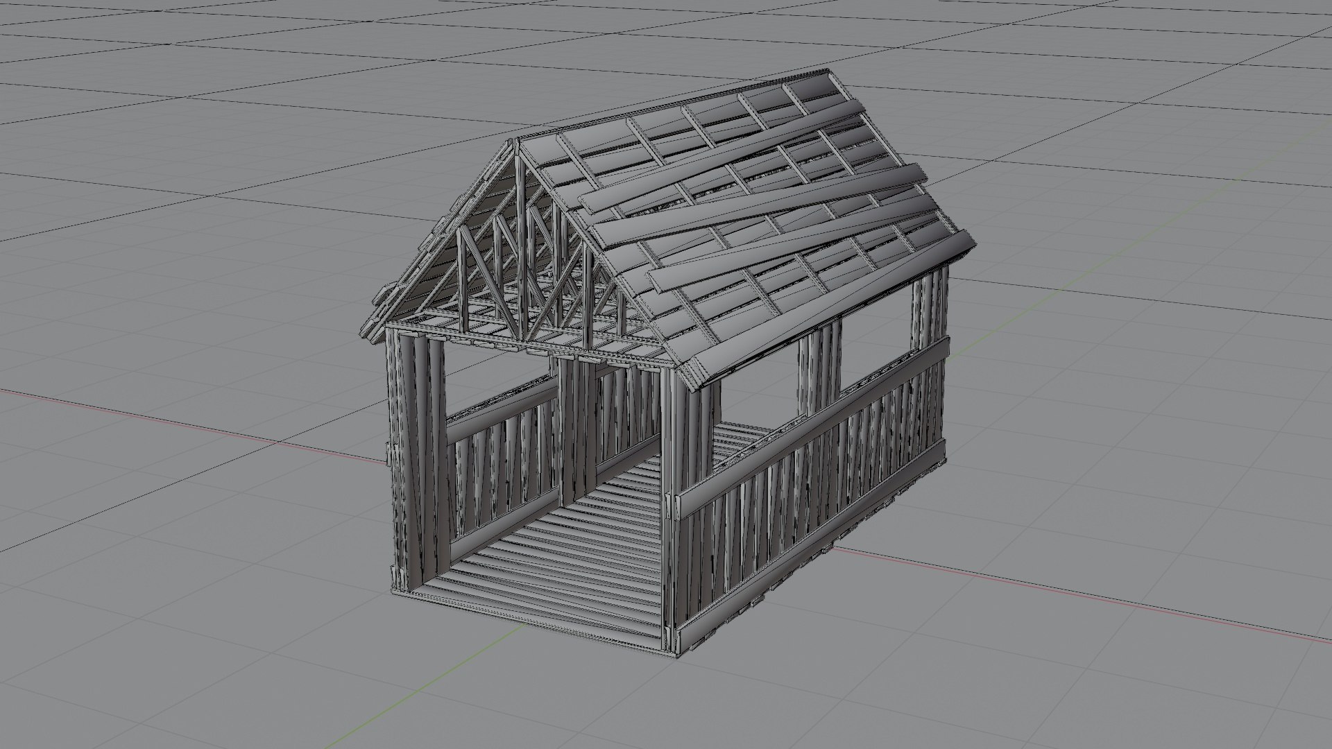 Old Wooden Medieval Building Sheds 3D Model - TurboSquid 2107417