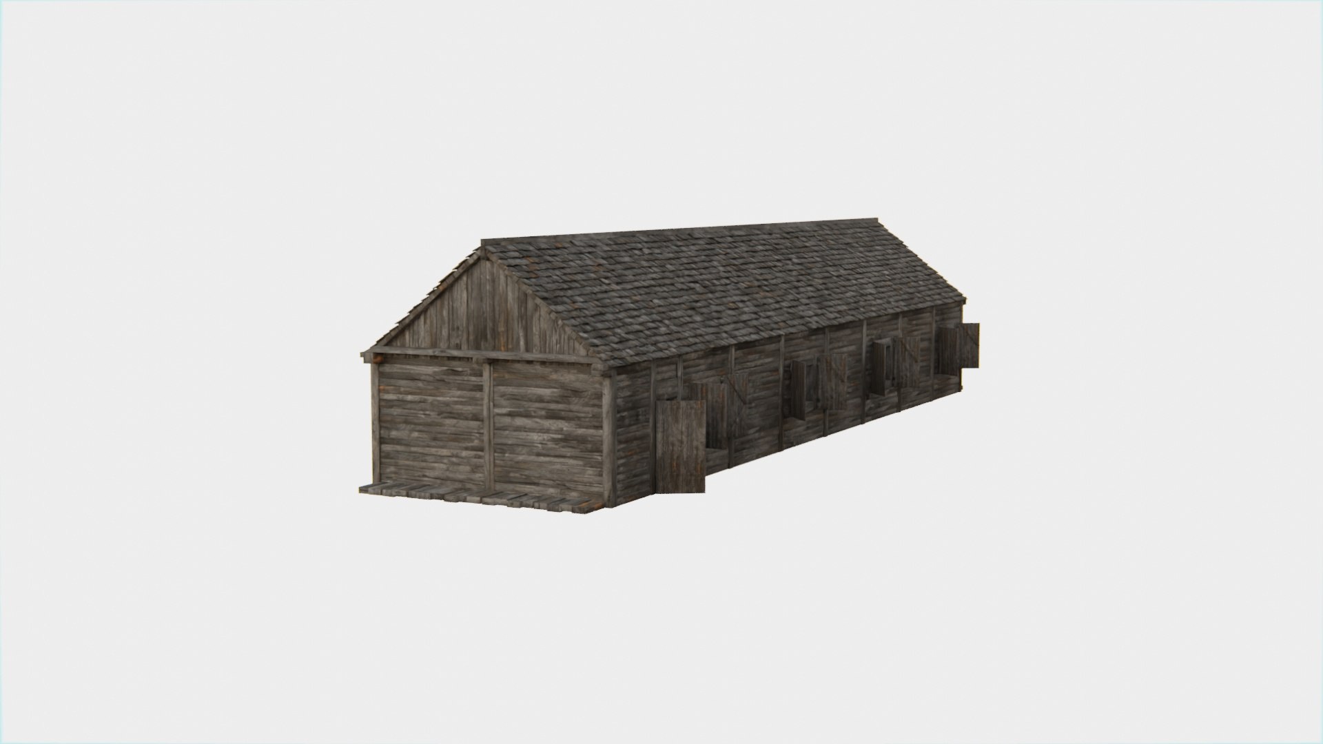 Old Wooden Medieval Building Sheds 3D Model - TurboSquid 2107417