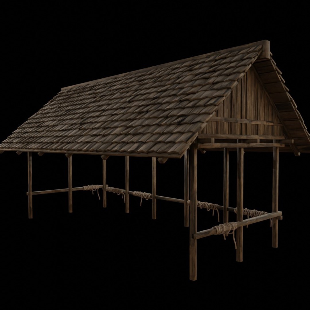 Old Wooden Medieval Building Sheds 3D model - TurboSquid 2107417