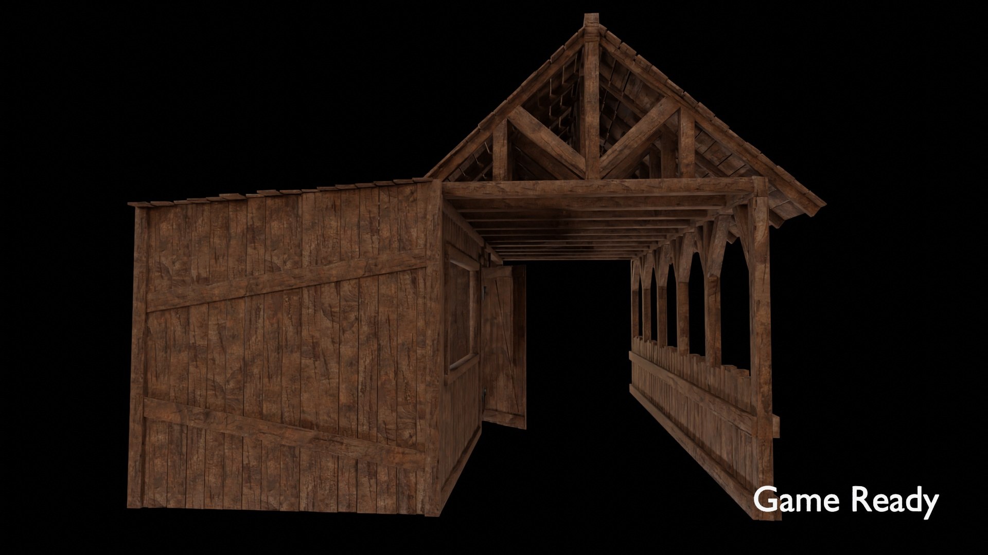 Old Wooden Medieval Building Sheds 3D model - TurboSquid 2107417