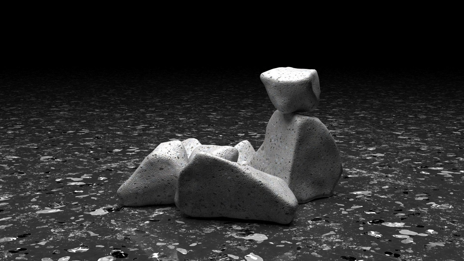 3D Scattered Rocks Low Poly 3D Model - TurboSquid 1884405