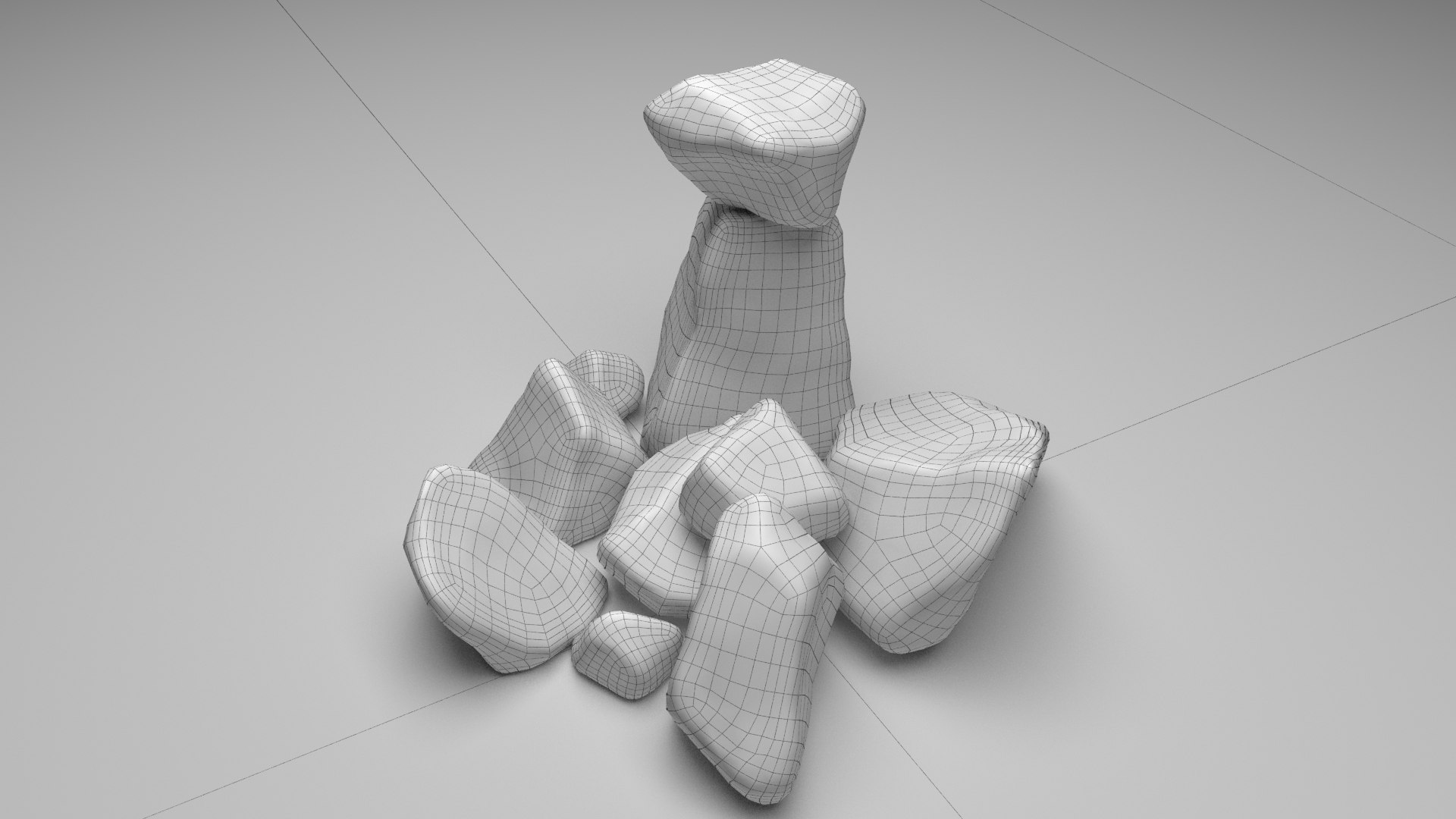 3D Scattered Rocks Low Poly 3D Model - TurboSquid 1884405