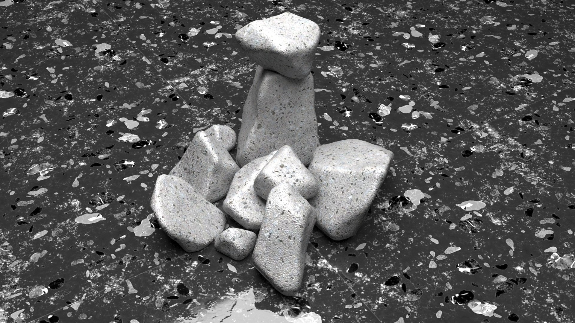 3D Scattered Rocks Low Poly 3D Model - TurboSquid 1884405