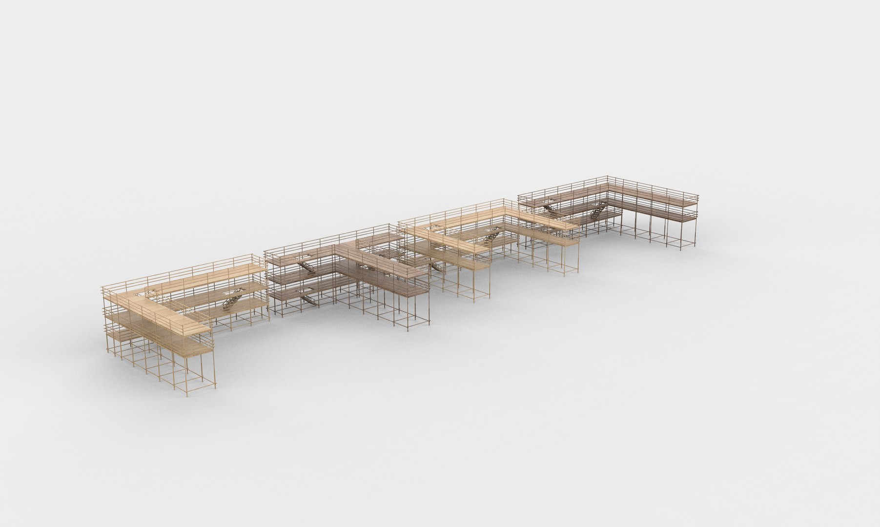 3D Model Scaffolding Structure Set 3D Model - TurboSquid 2517690