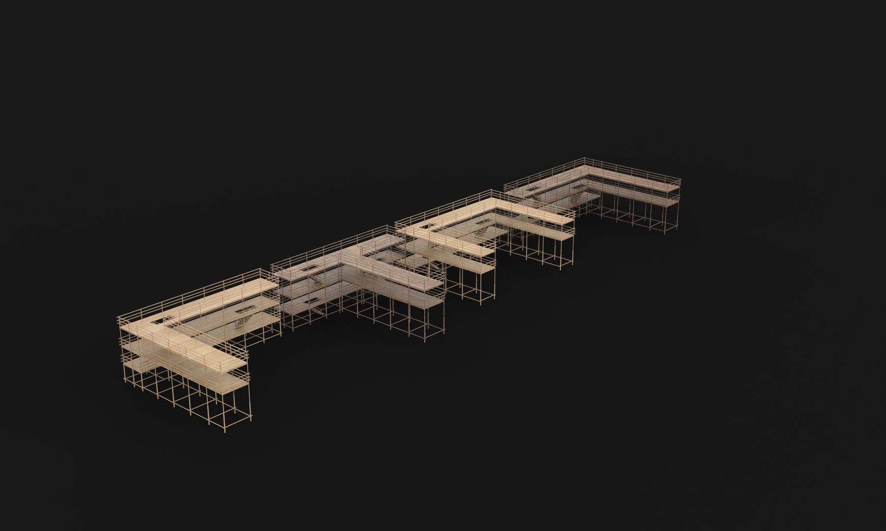 3D Model Scaffolding Structure Set 3D Model - TurboSquid 2517690