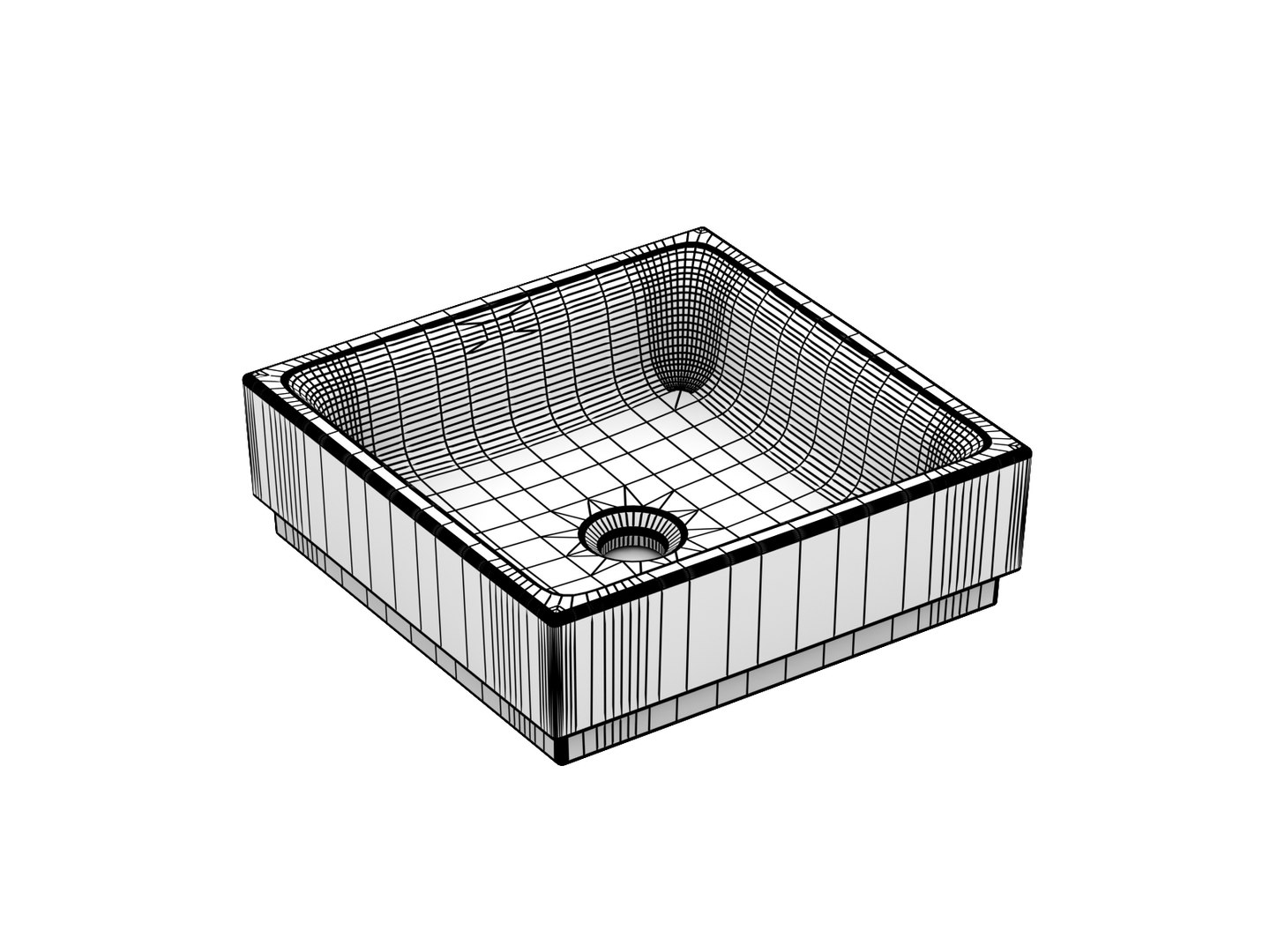 3D Cube Countertop Vessel 40 Model - TurboSquid 1389498