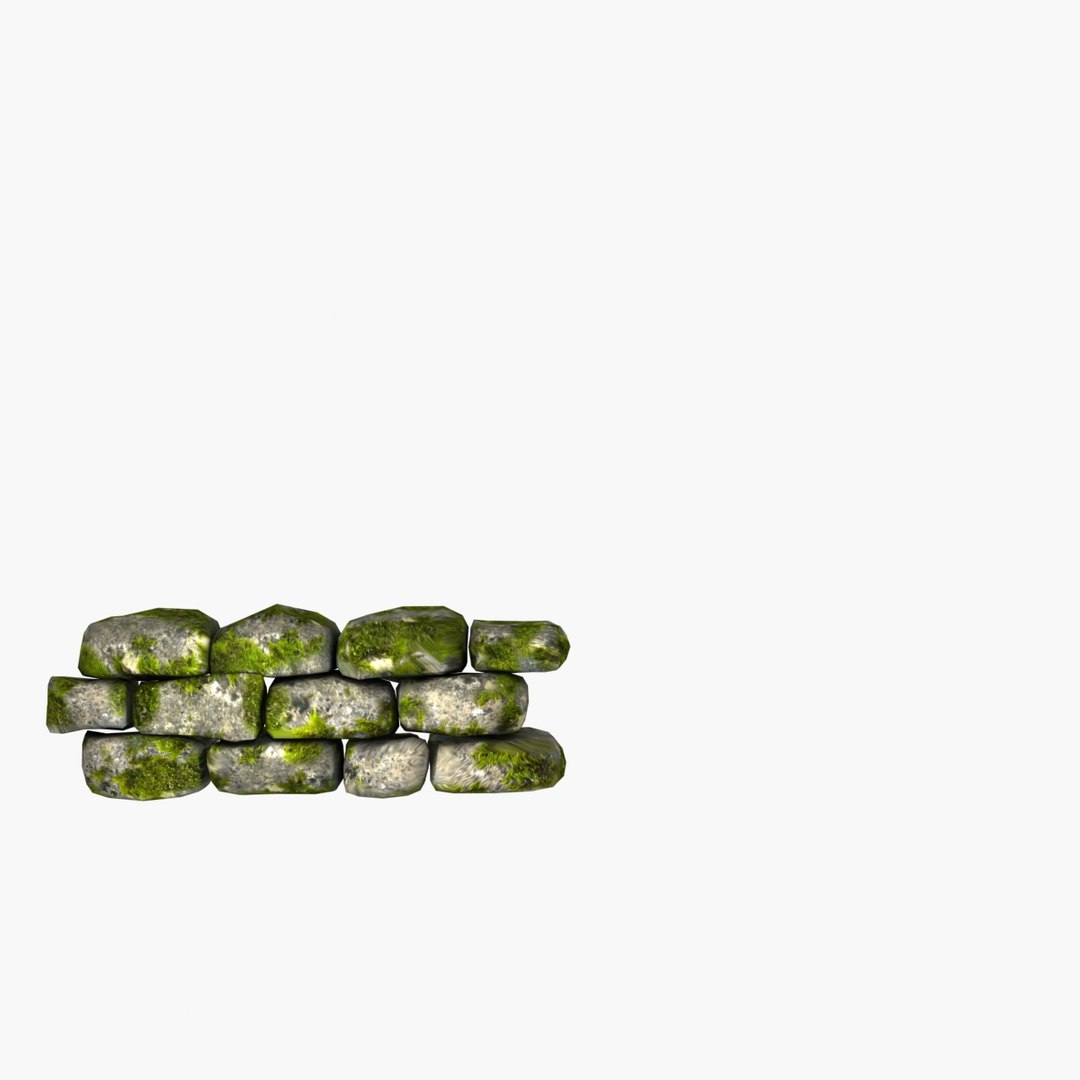obj modular stone wall
