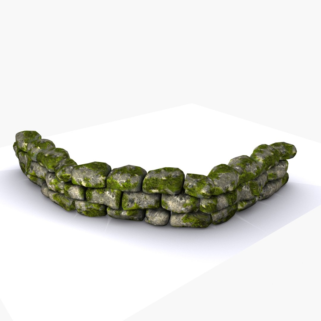 obj modular stone wall
