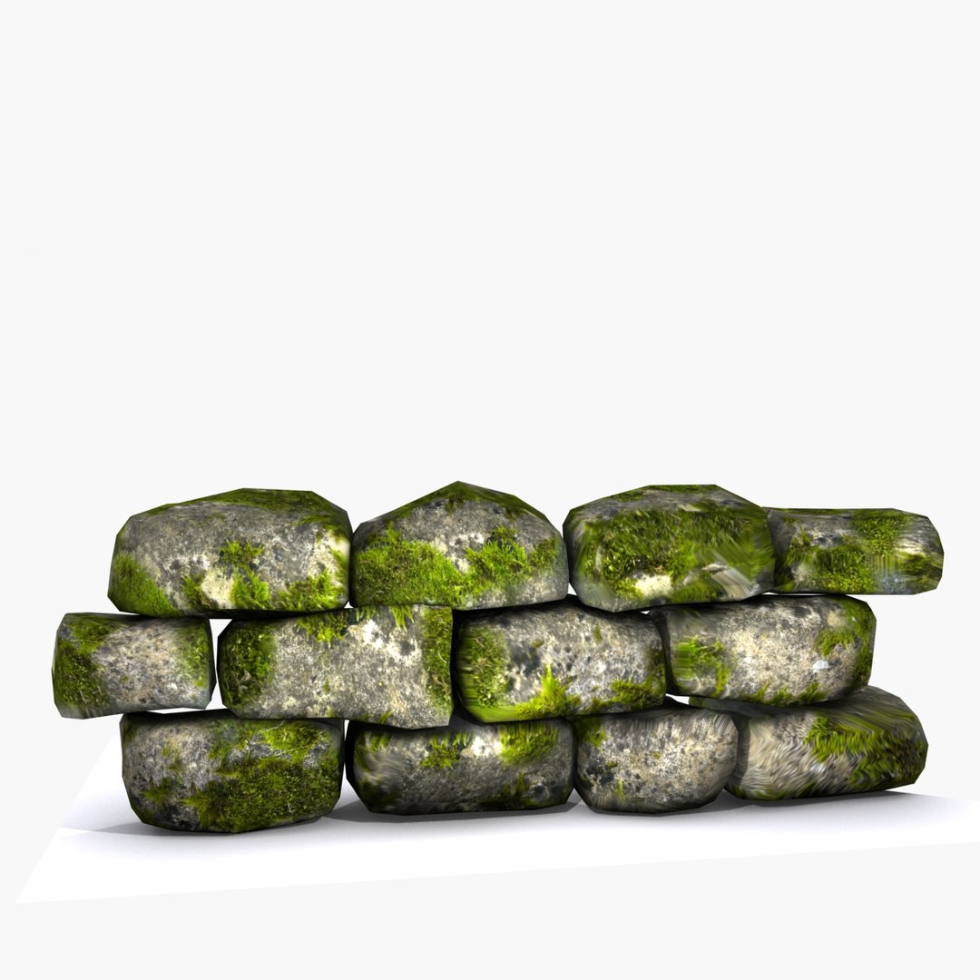 obj modular stone wall