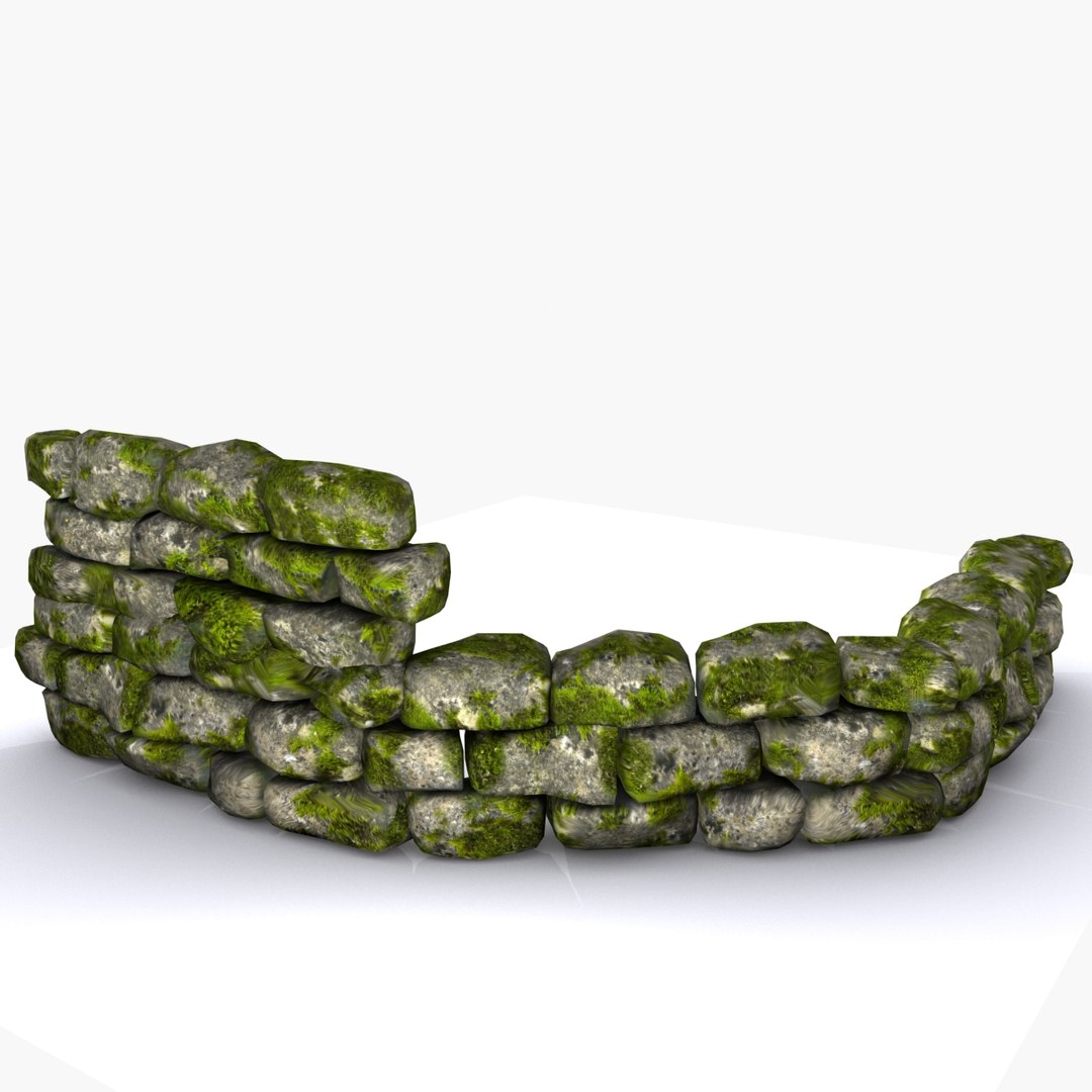obj modular stone wall