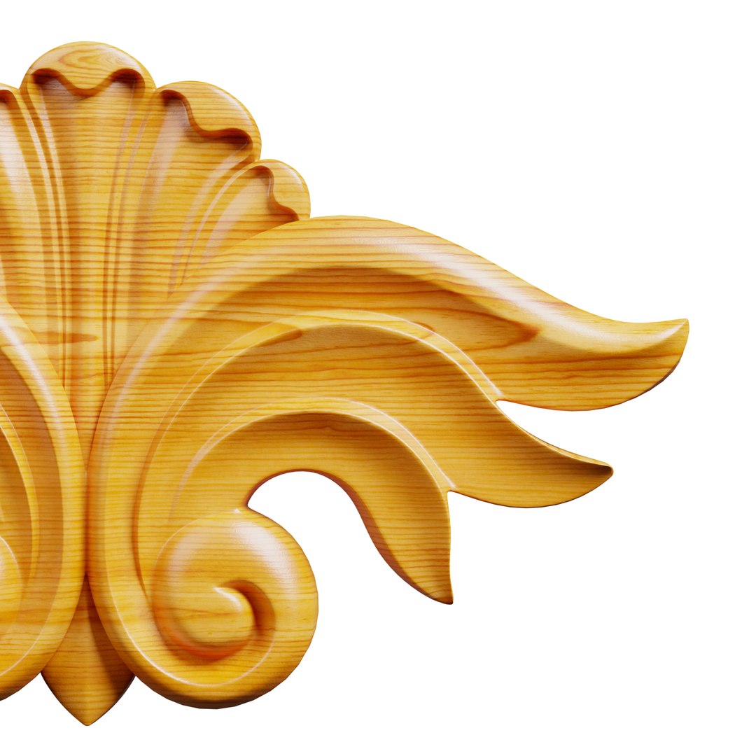 3D model Decor Molding wood 130x73mm - TurboSquid 2103338