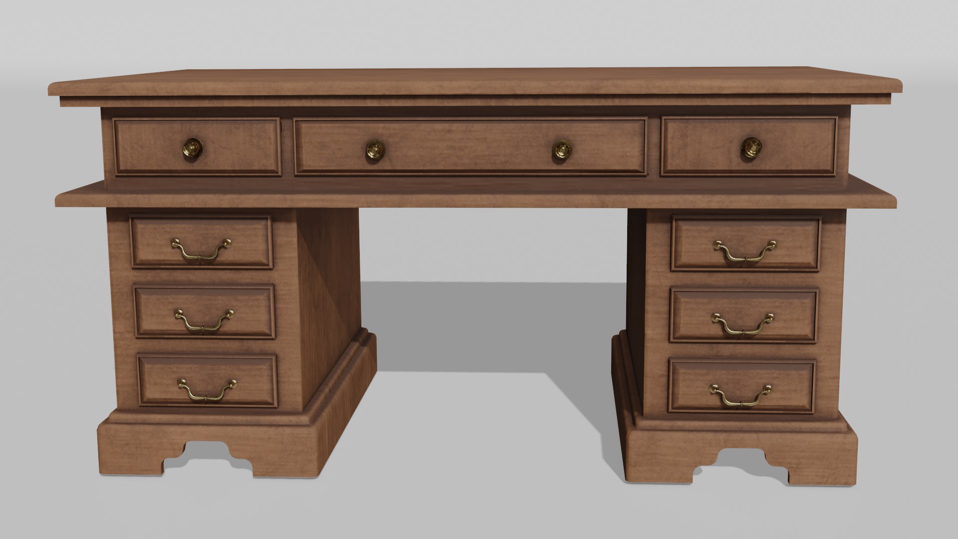 3D Pedestal Desk Model - TurboSquid 2340200