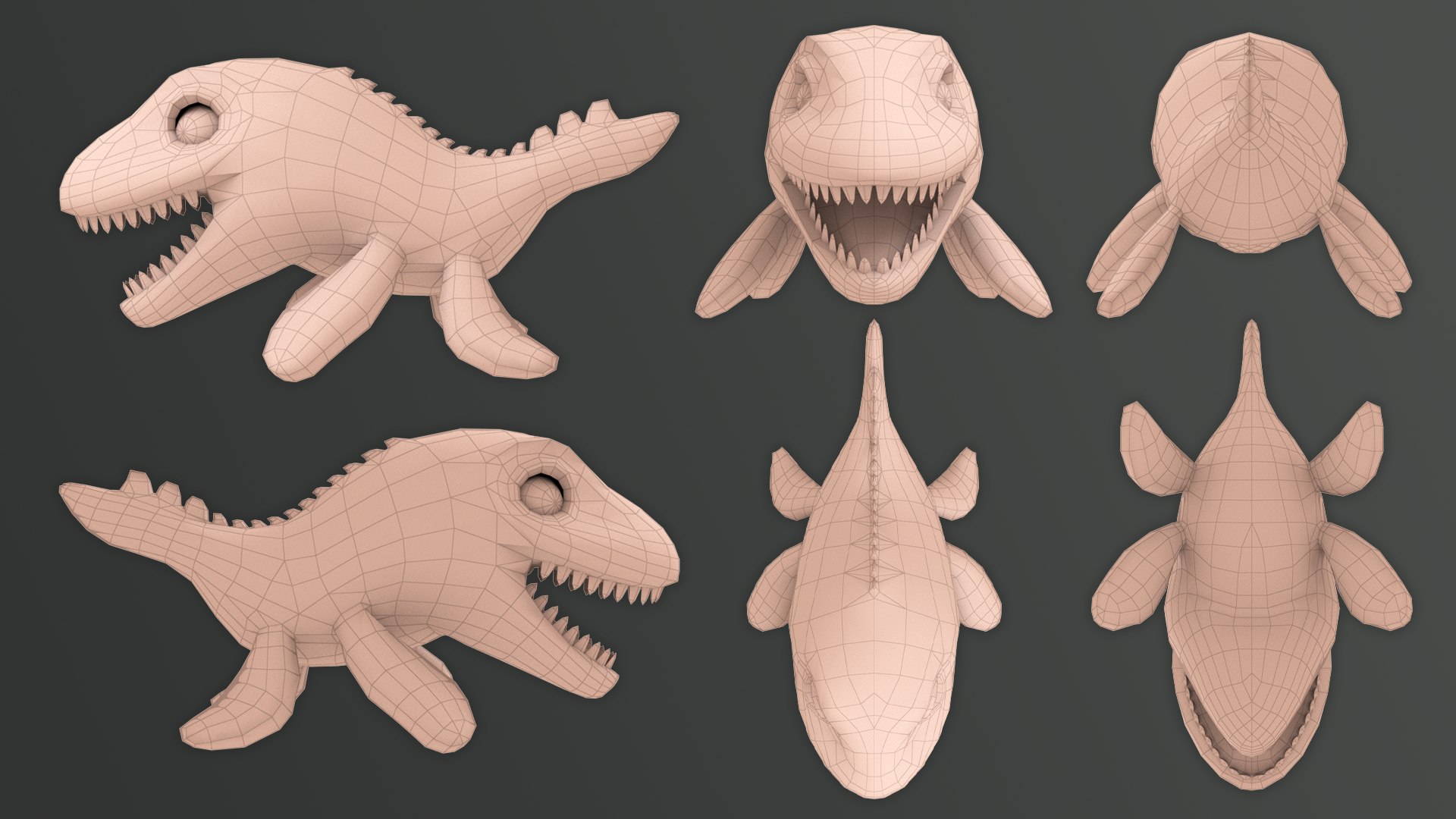 3D Mosasaurus Baby - Dinosaur Character Model - TurboSquid 2195132
